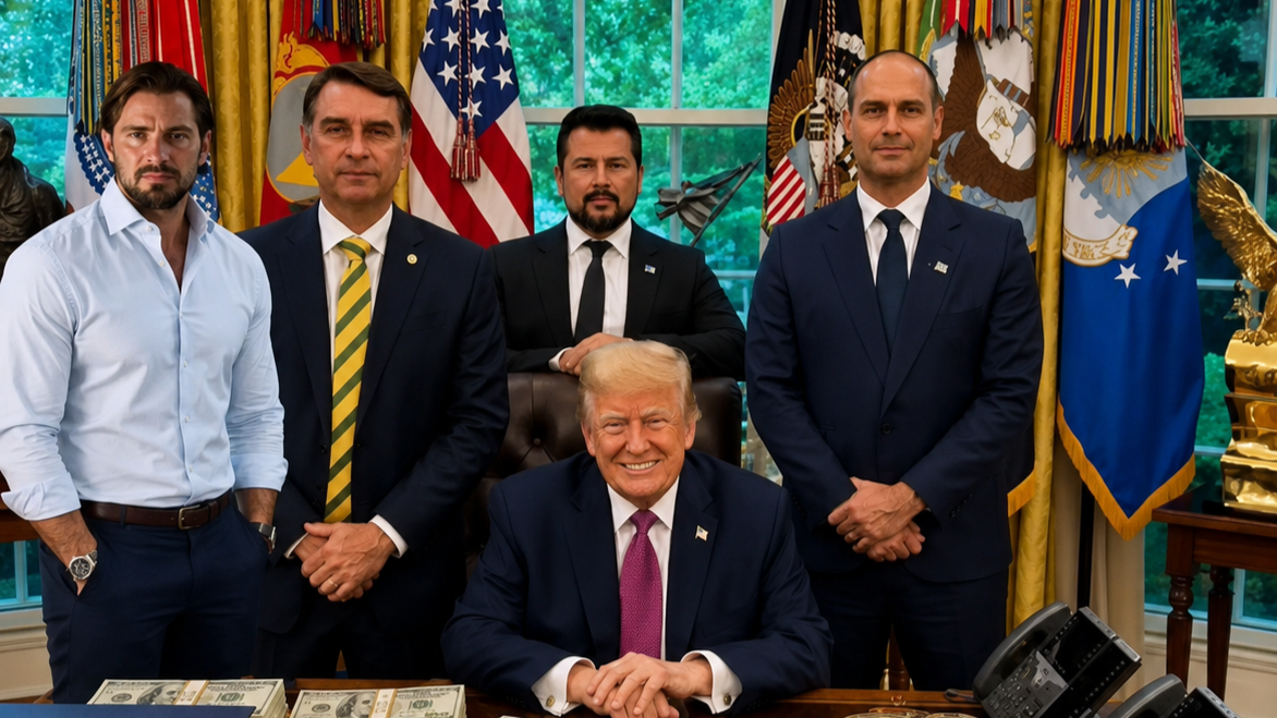 Foto de Flávio Bolsonaro com Trump gera comemoração entre aliados ...